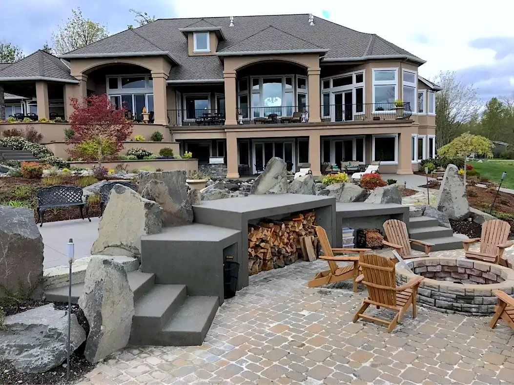 Massive Concrete Project with an Arched Bridge, Multi-Level Seating ...